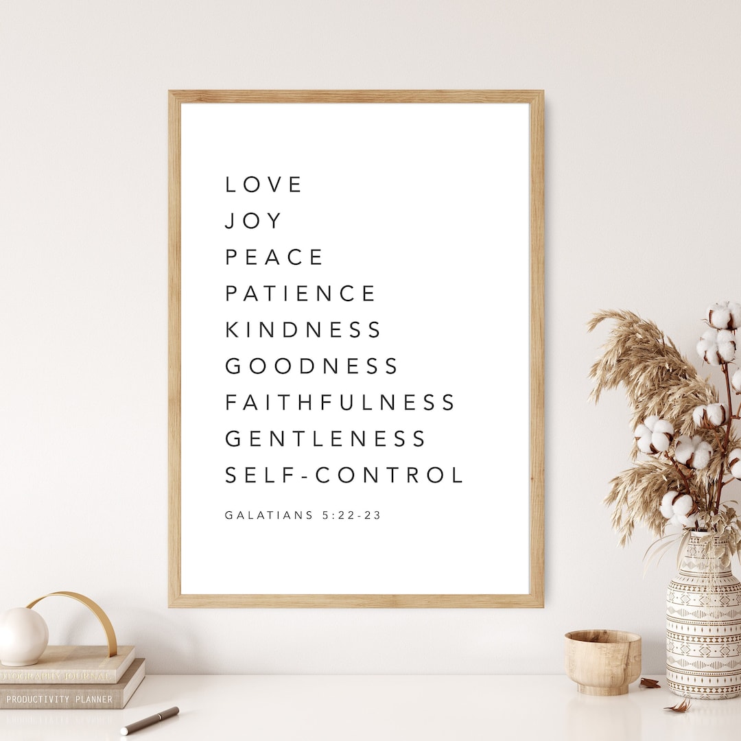Fruit of the Holy Spirit Canvas Wall Art Poster Modern Bible Art ...