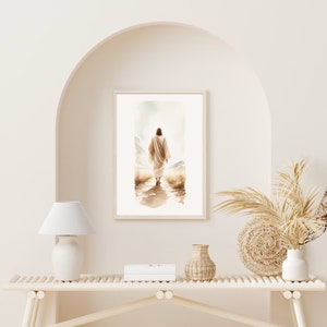 Jesus Christ Walking the Path Canvas Wall Art Poster Holy Modern Bible ...