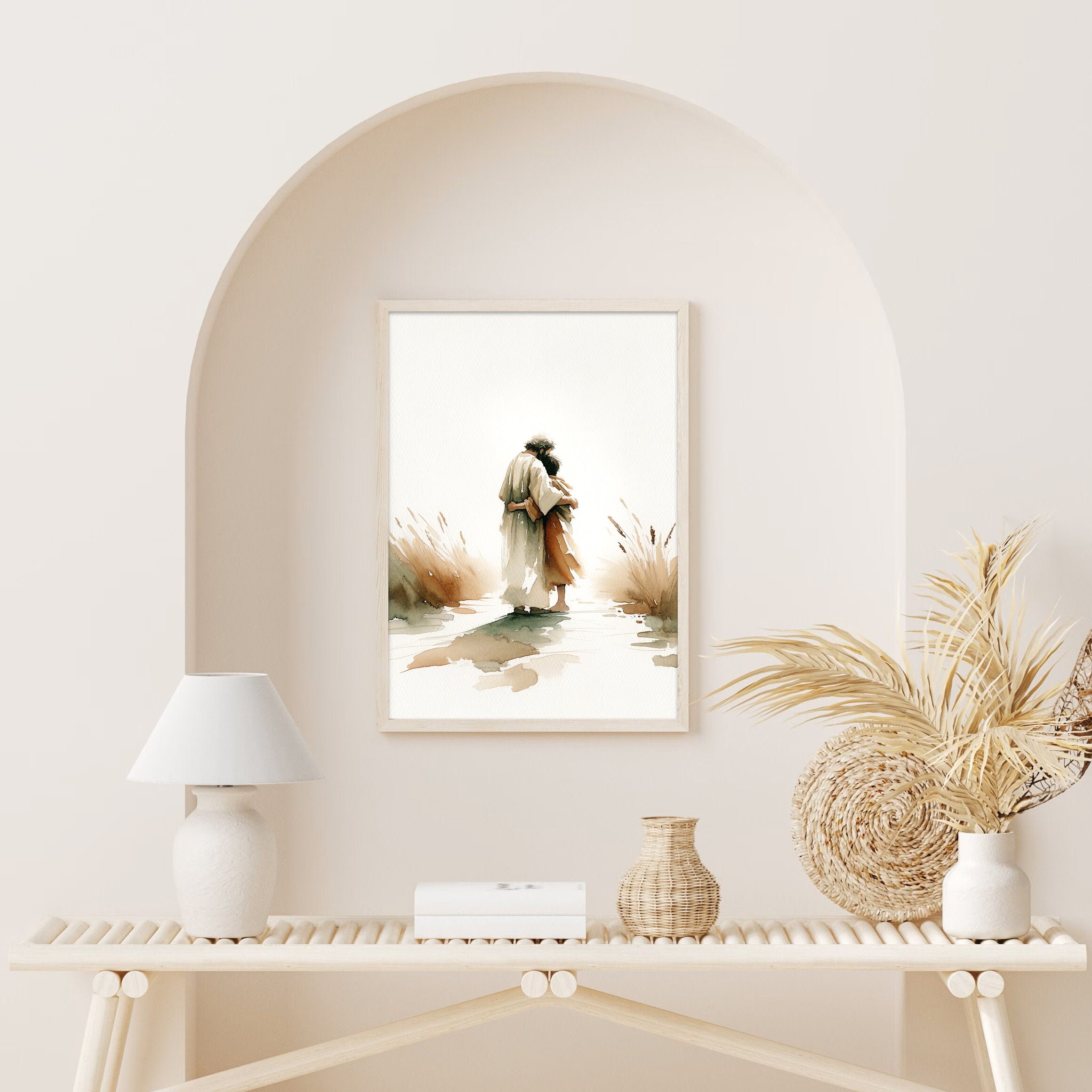 Parable of the Prodigal Son Canvas Wall Art Poster Holy Modern Bible Verse Art Gift Watercolor ...