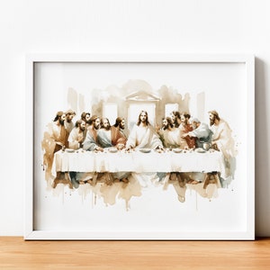 Jesus the Last Supper Canvas Wall Art Poster Holy Modern Bible Verse ...