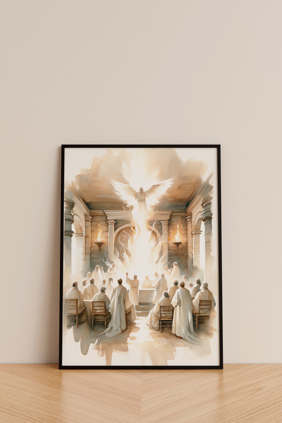 Pentecost Canvas Wall Art Poster Holy Spirit Modern Bible Art Baptism ...