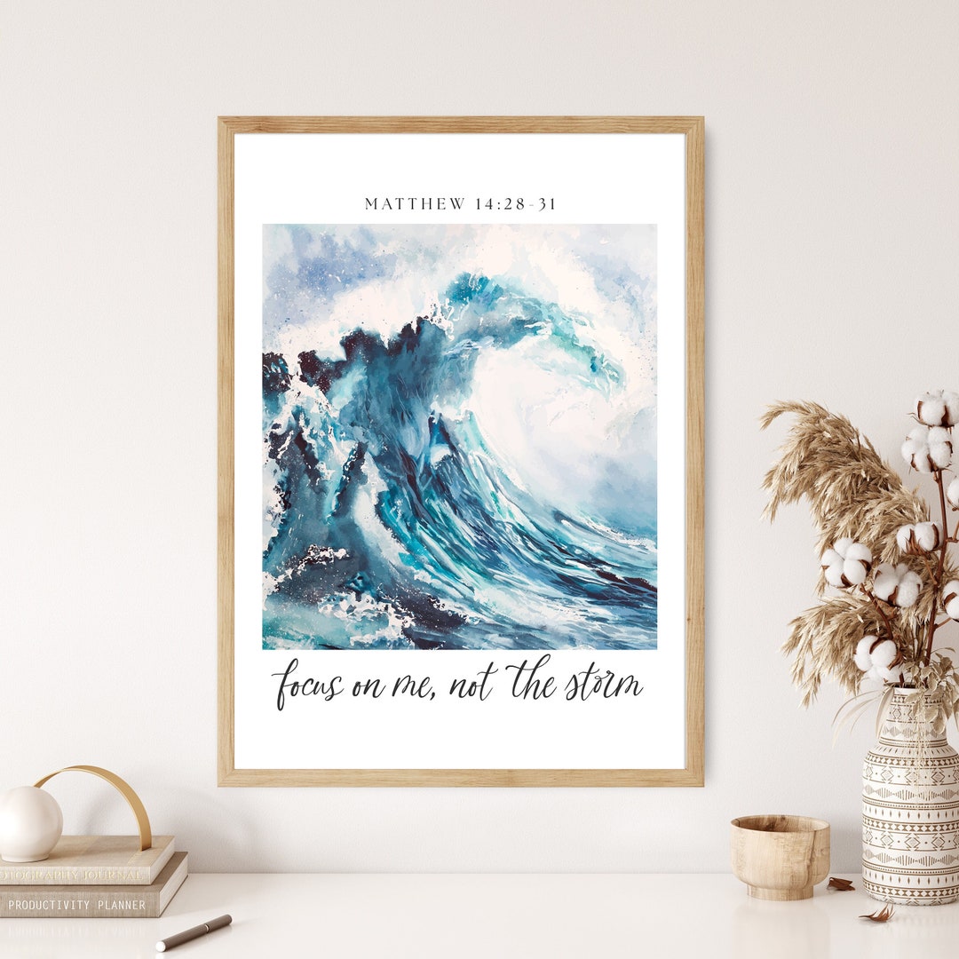 Focus on Me Not the Storm Canvas Wall Art Matthew 14 22-33 Poster Holy ...