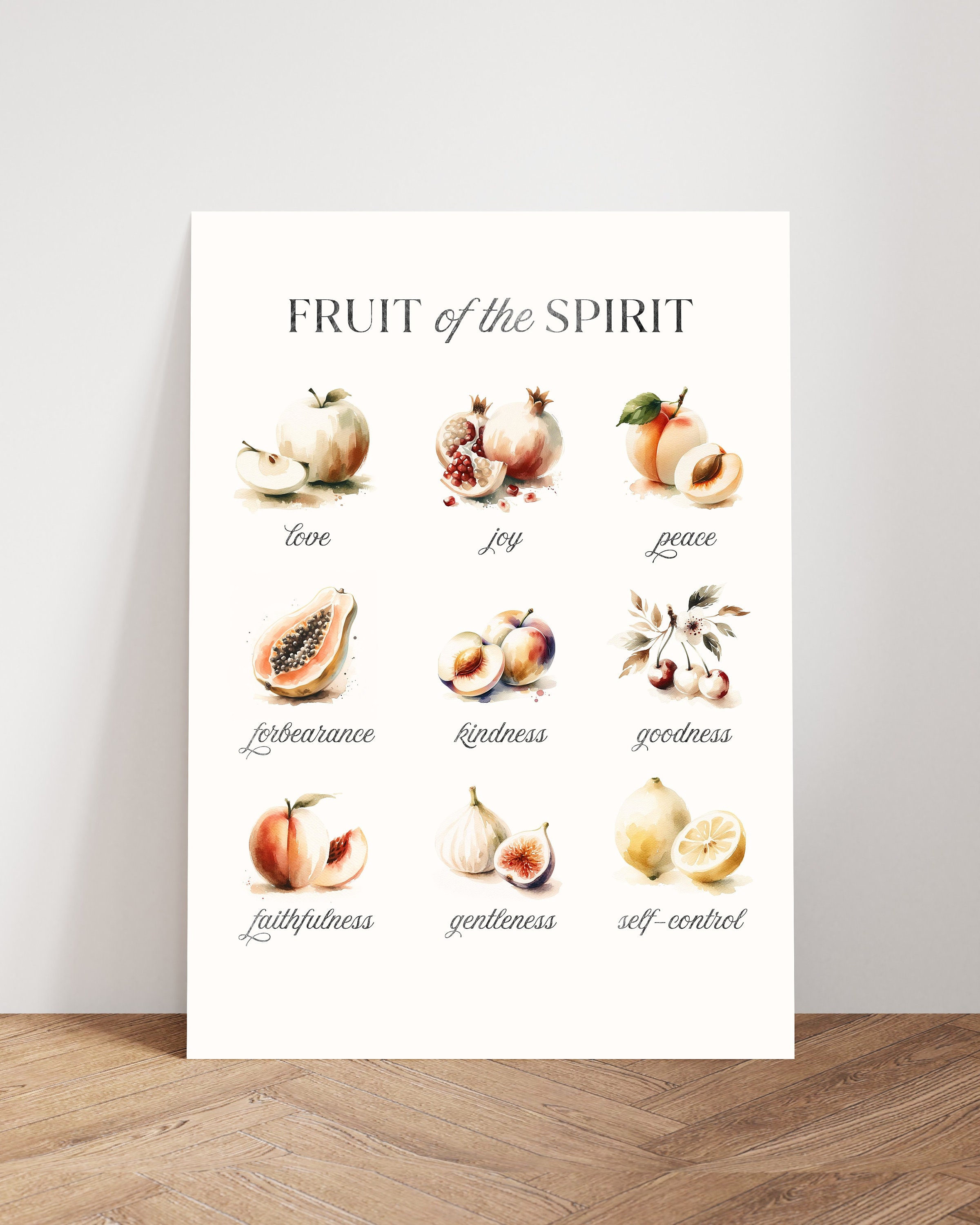 Fruit of the Holy Spirit Canvas Wall Art Poster Modern Bible Art ...