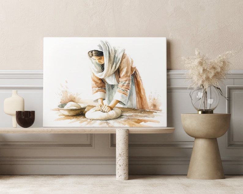 The Parable of the Yeast Leaven Canvas Wall Art Poster Holy Modern Bible Verse Art Gift ...