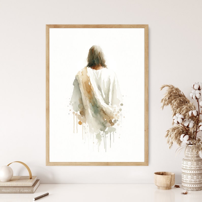 Jesus Christ Portrait Poster God Peace Bible Canvas Wall Art Boho ...