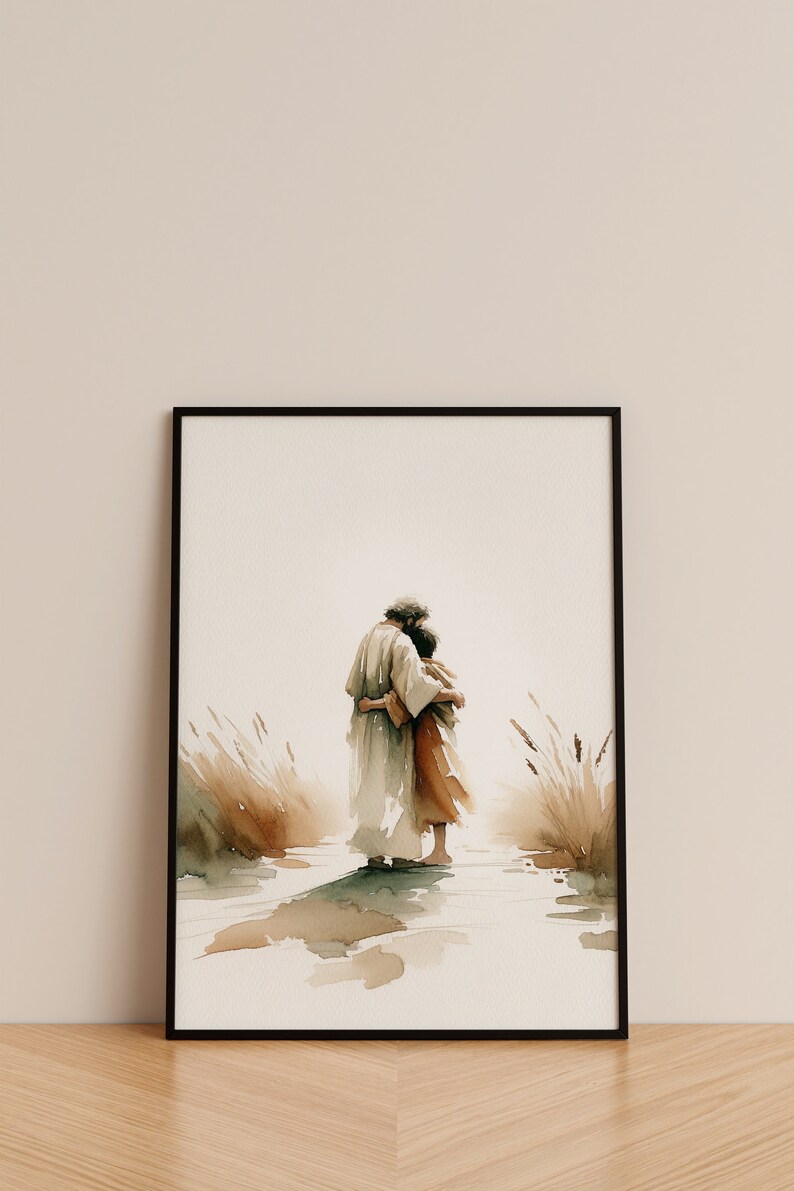 Parable of the Prodigal Son Canvas Wall Art Poster Holy Modern Bible Verse Art Gift Watercolor ...