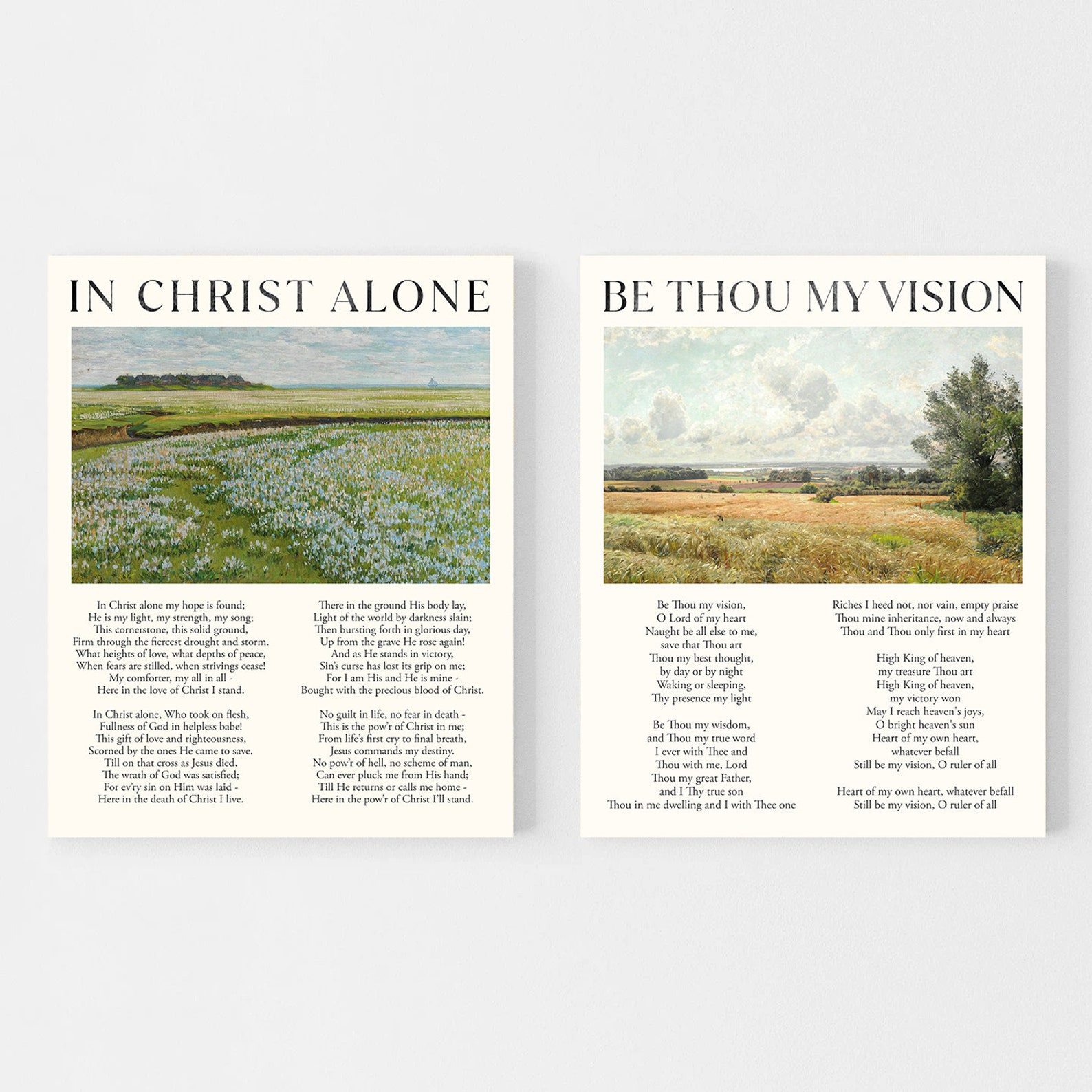 In Christ Alone Be Thou My Vision Hymn Lyric Print Set of 2 Canvas ...