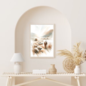 Lord Jesus My Shepherd Watercolor Wall Art Poster Bible Scene Modern ...