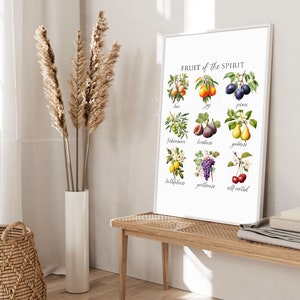 Fruit of the Holy Spirit Canvas Wall Art Poster Modern Minimalist Bible ...