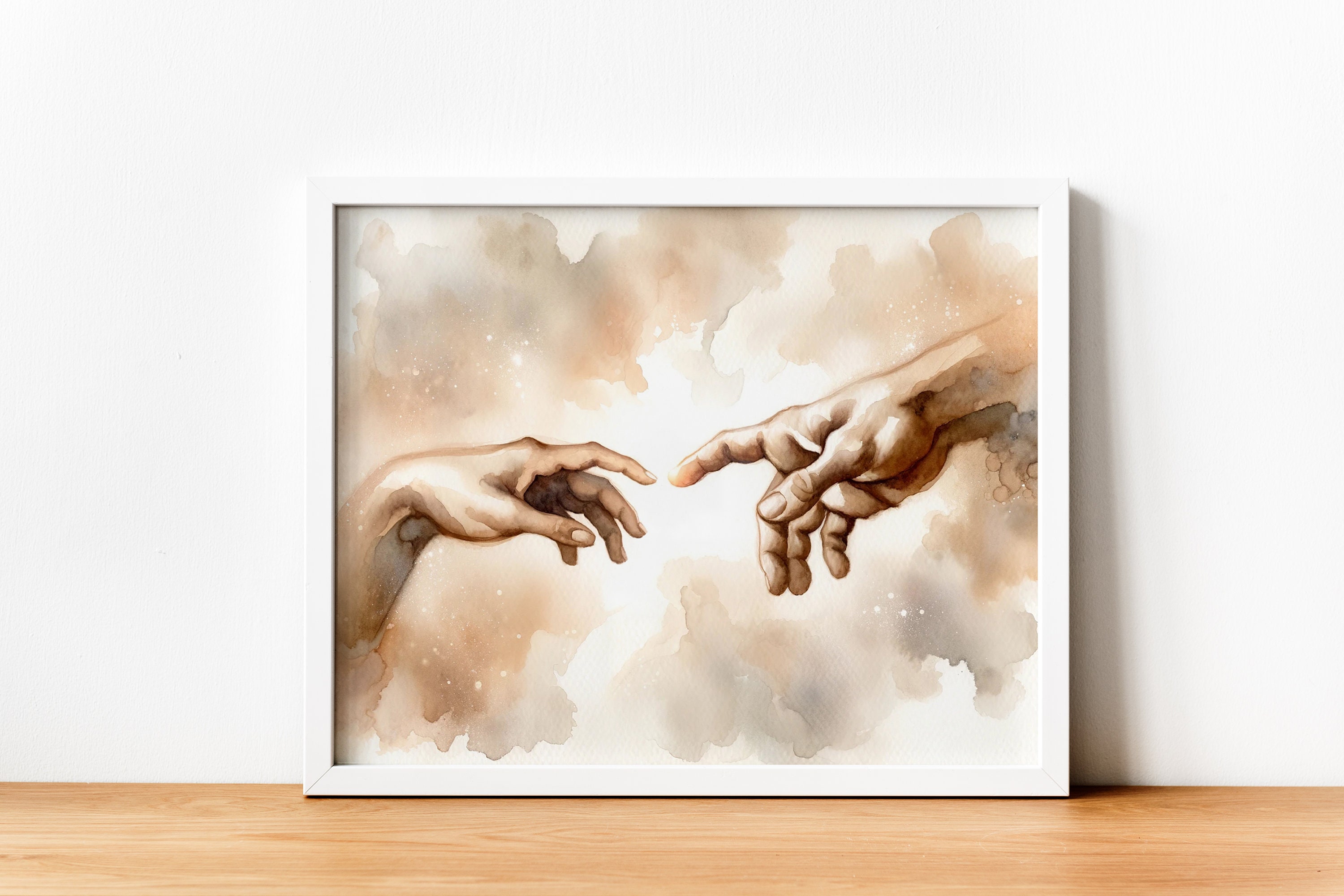 Creation of Adam Holy Bible Scene Canvas Wall Art Poster Birthday Gift ...