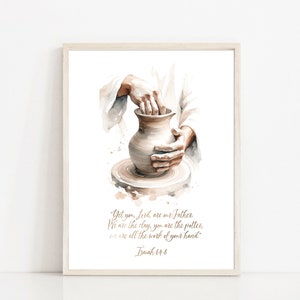 You're the Potter Bible Quote Isaiah 64:8 Canvas Wall Art Poster Modern ...