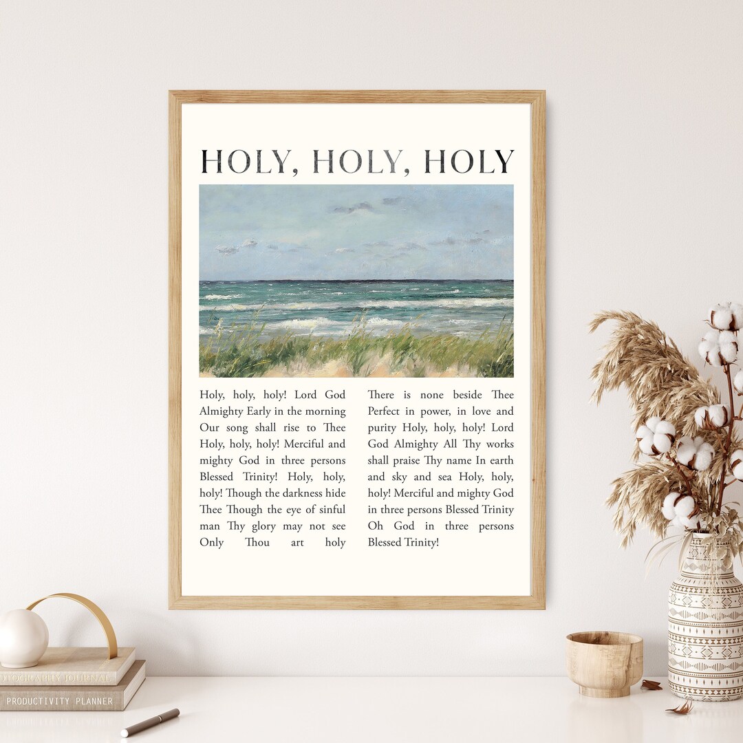 Holy, Holy, Holy Hymn Lyrics Print Canvas Poster Farm Minimalist ...