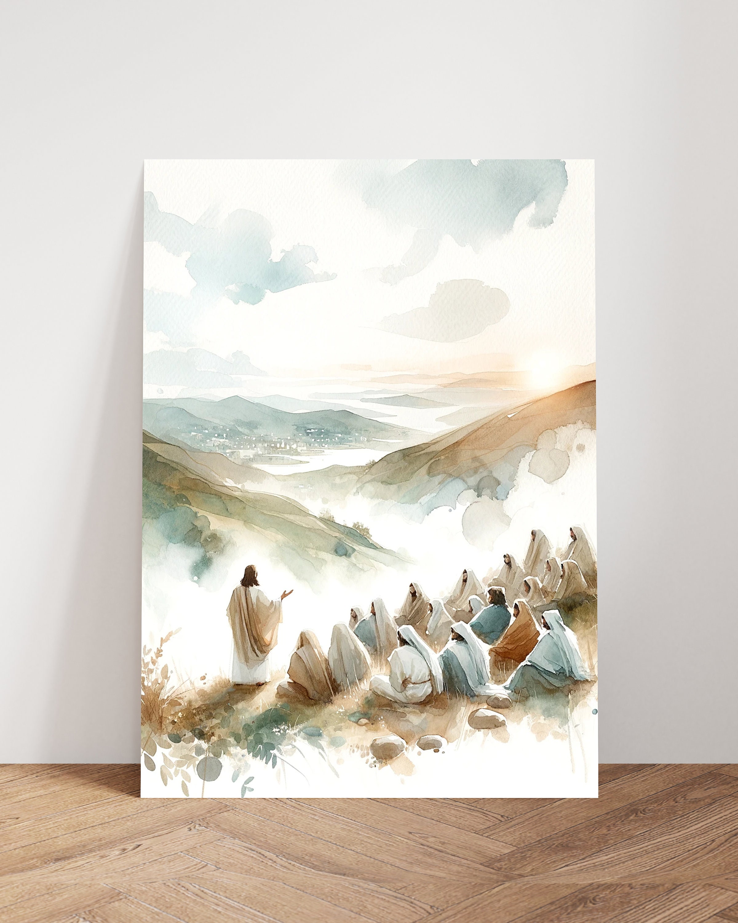 The Sermon on the Mount Canvas Wall Art Poster Holy Bible Art Birthday ...