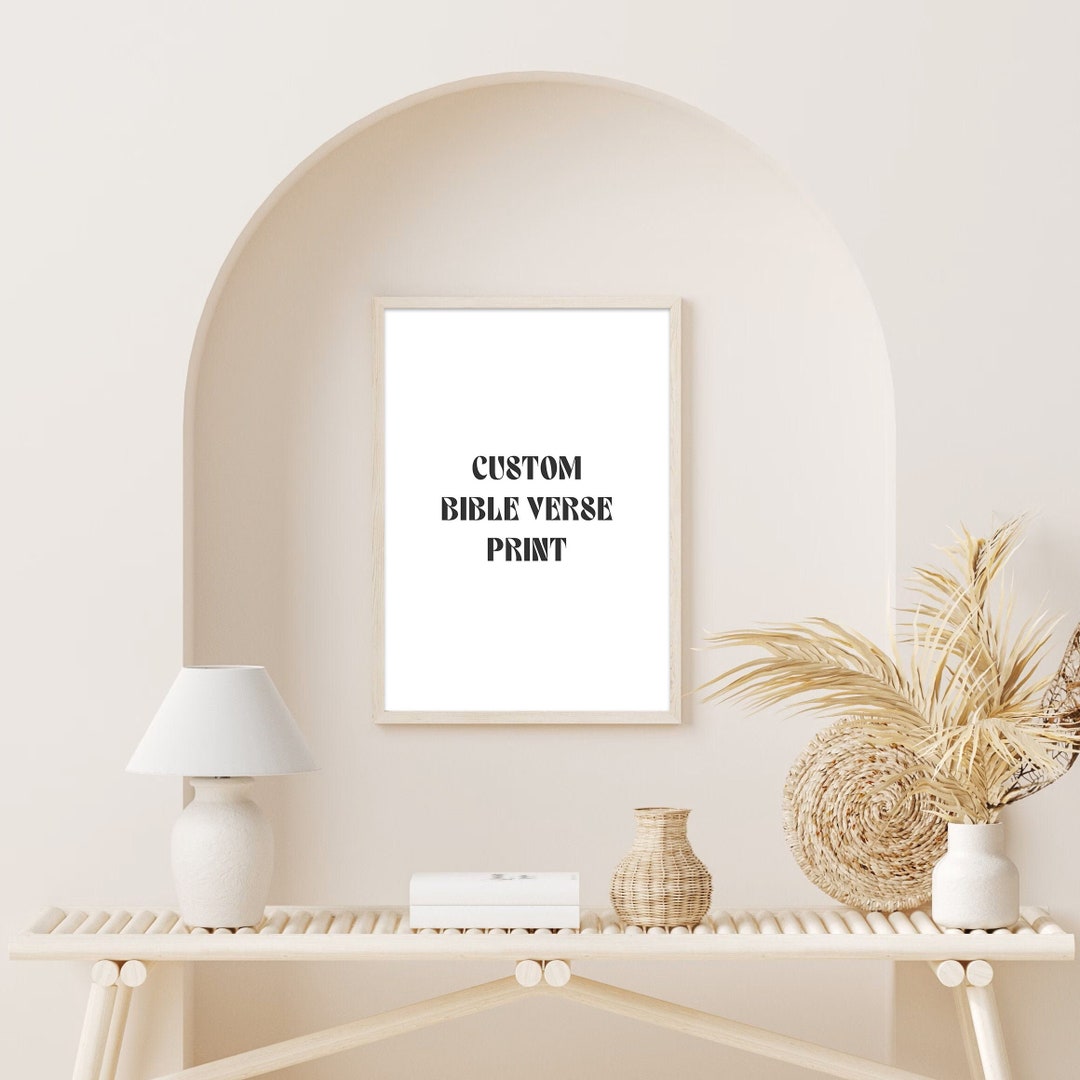 Personalized Bible Verse Sign Biblical Wall Art Scripture Framed Poster ...