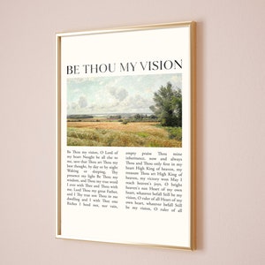 Be Thou My Vision Hymn Lyrics Print Canvas Poster Modern Minimalist ...
