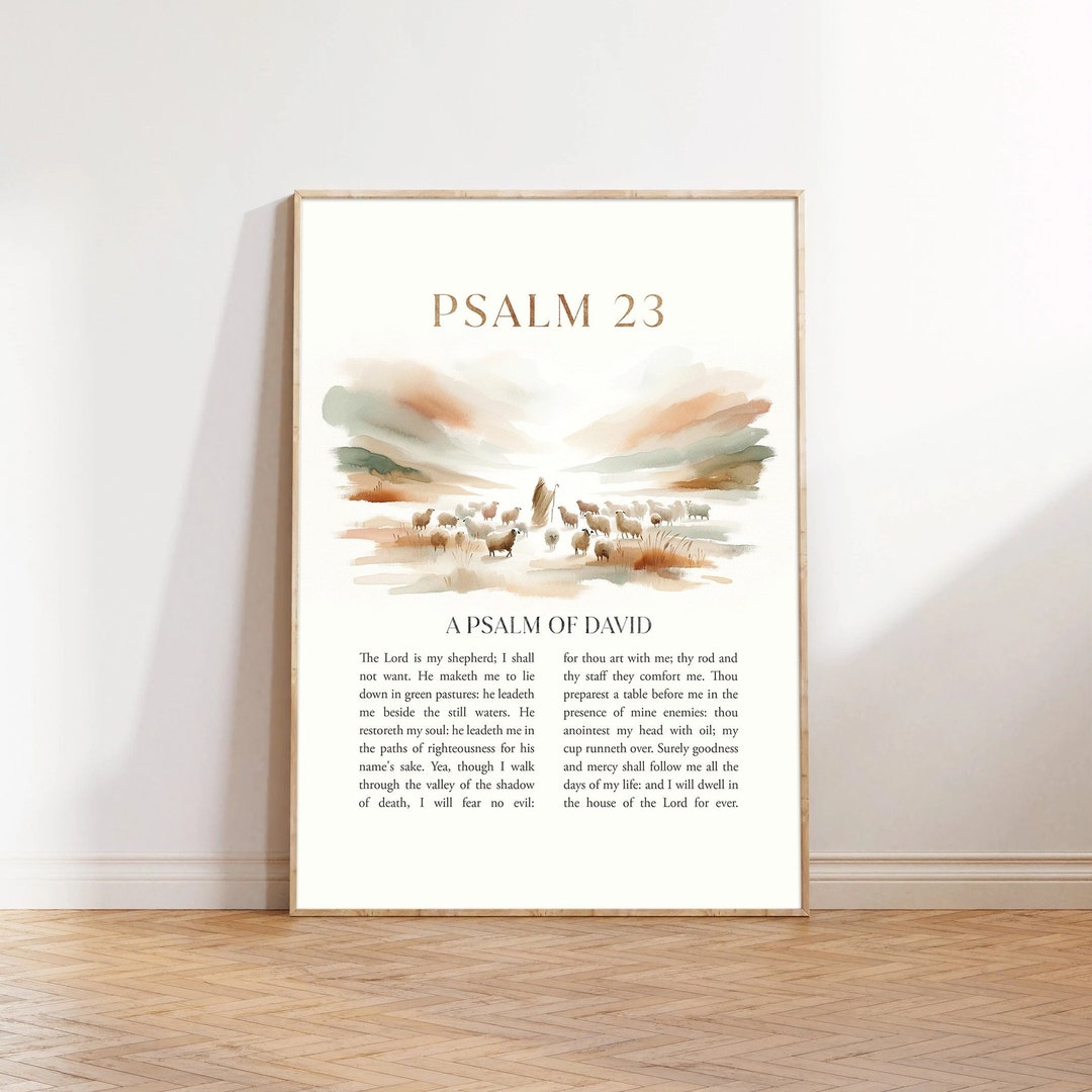 Psalm 23 Modern Scripture Lord is My Shepherd Bible Verse Art Canvas ...