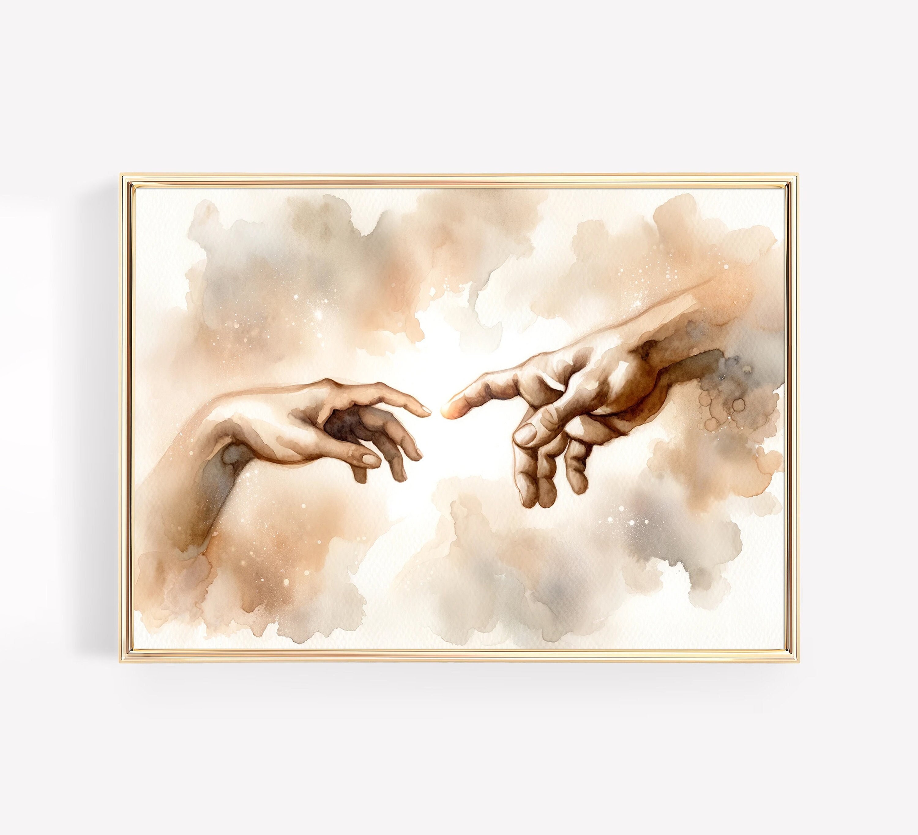 Creation of Adam Holy Bible Scene Canvas Wall Art Poster Birthday Gift ...