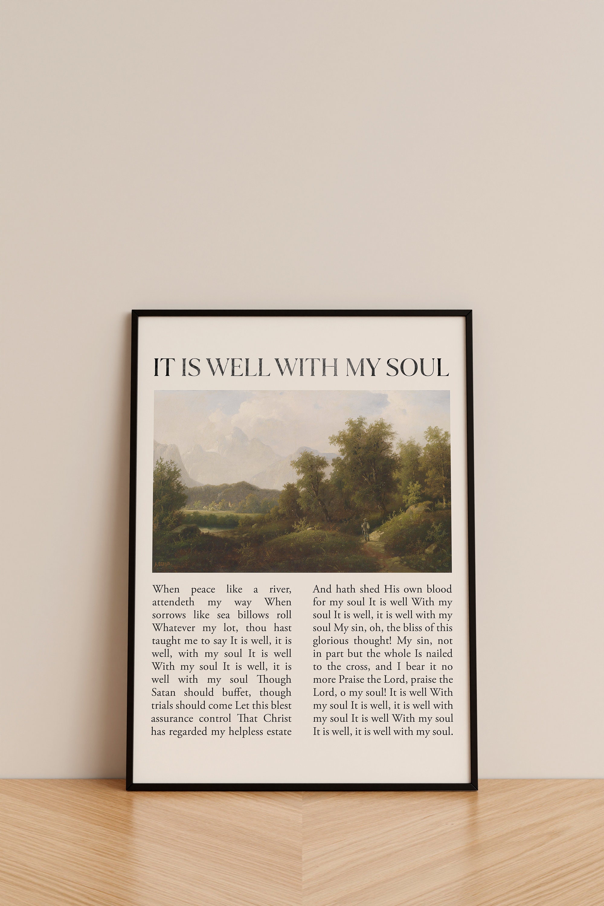 It is Well With My Soul Hymn Lyrics Print Canvas Poster Farm Vintage ...