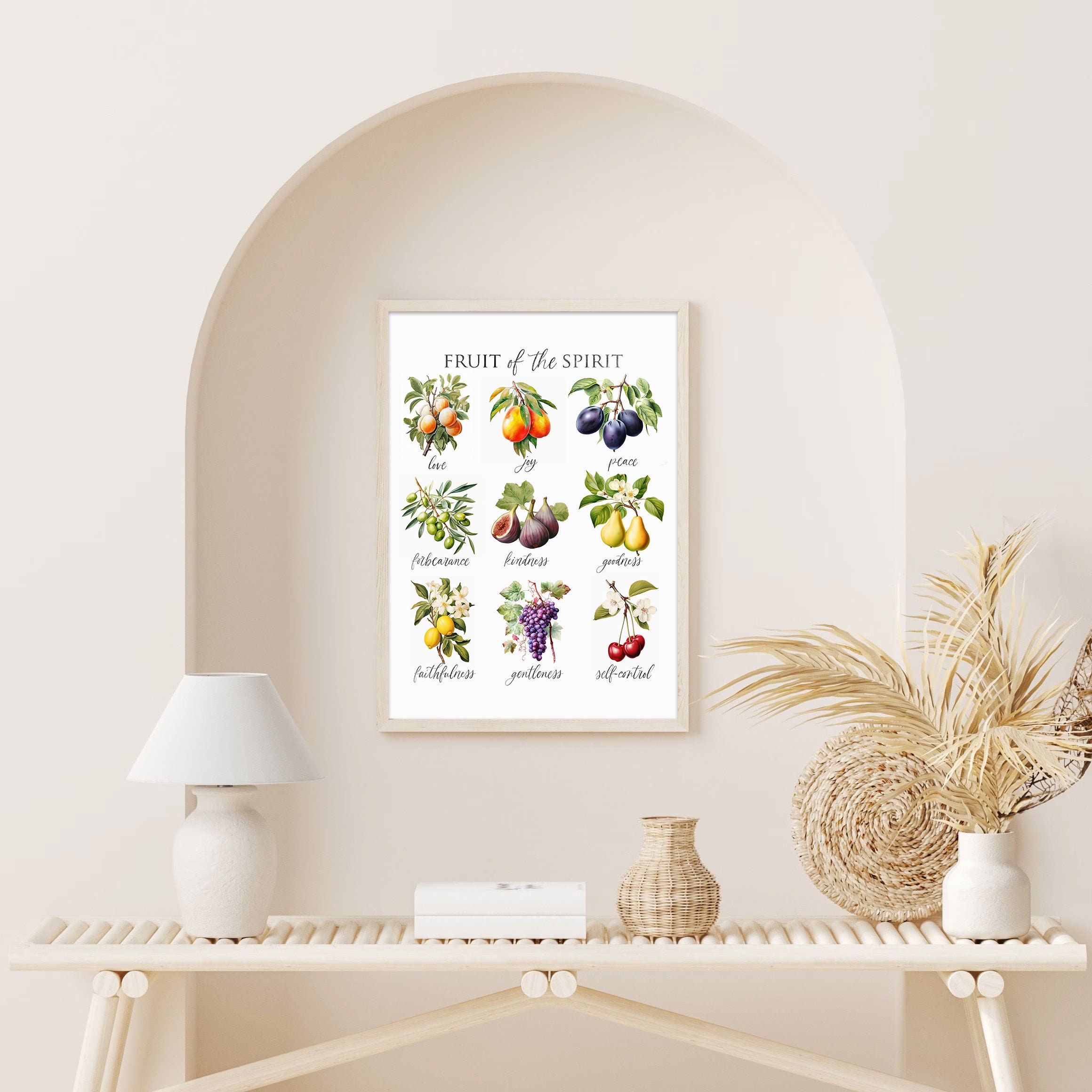 Fruit of the Holy Spirit Canvas Wall Art Poster Modern Minimalist Bible ...