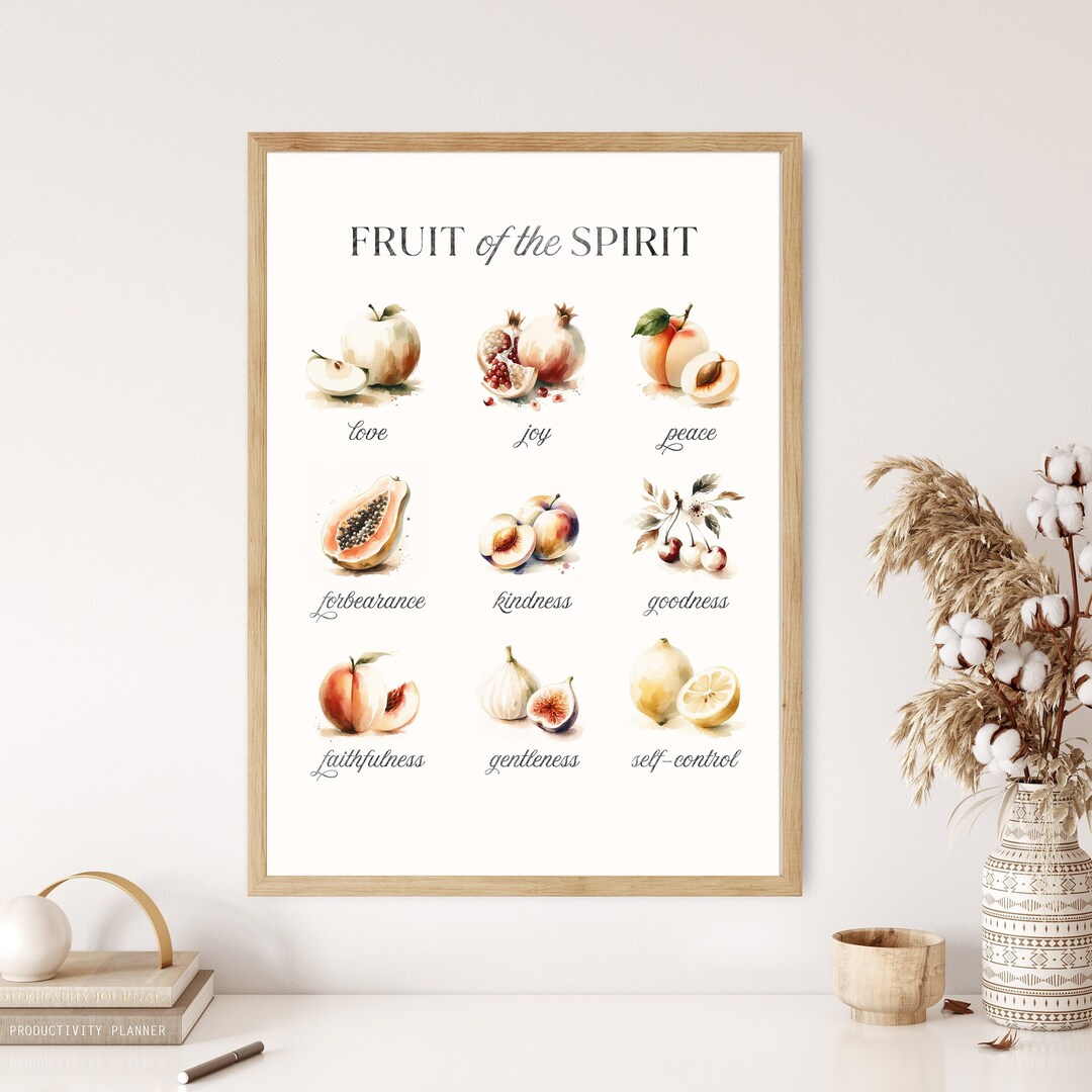 Fruit of the Holy Spirit Canvas Wall Art Poster Modern Bible Art ...