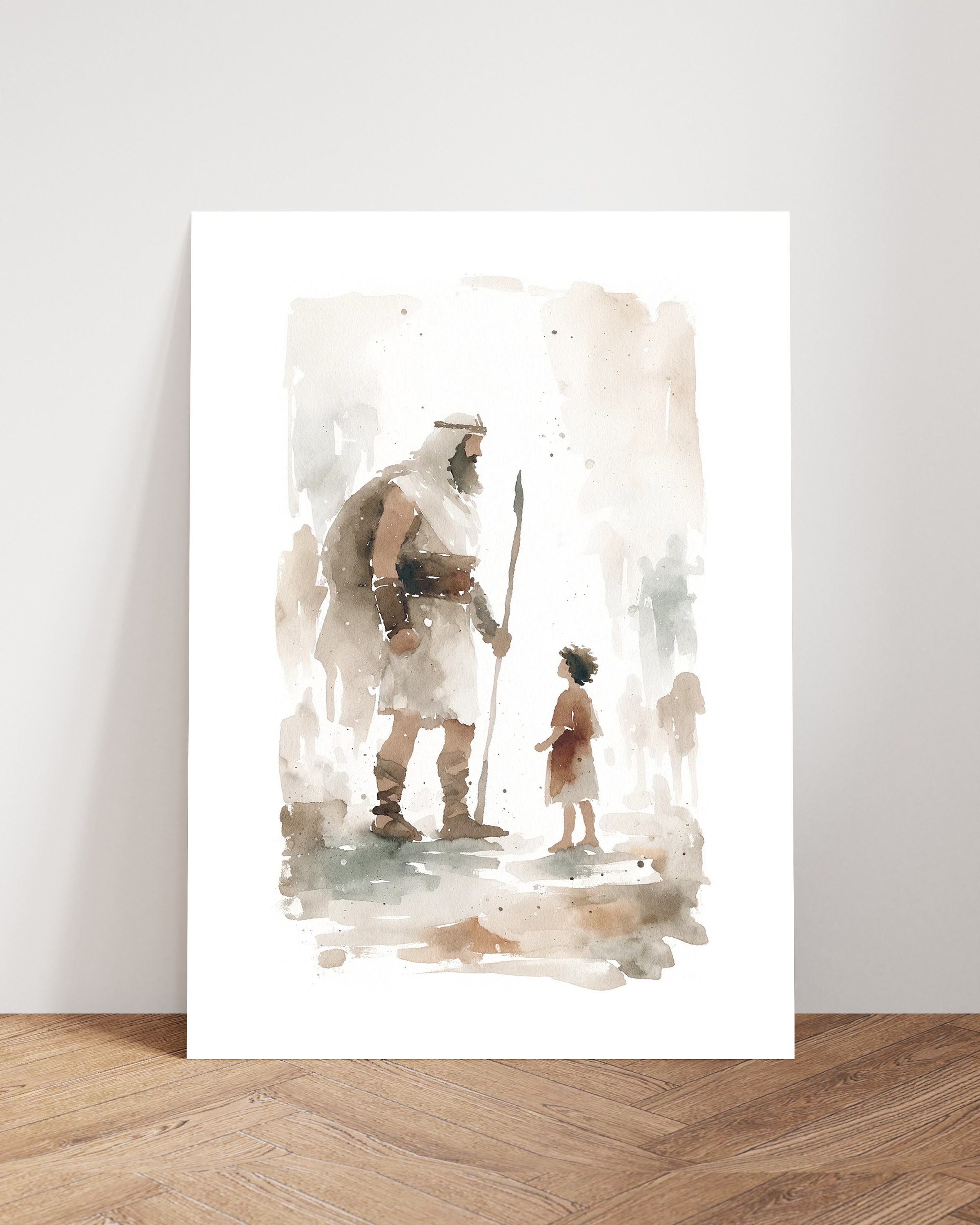 David and Goliath Canvas Wall Art Poster Holy Spirit Modern Bible ...