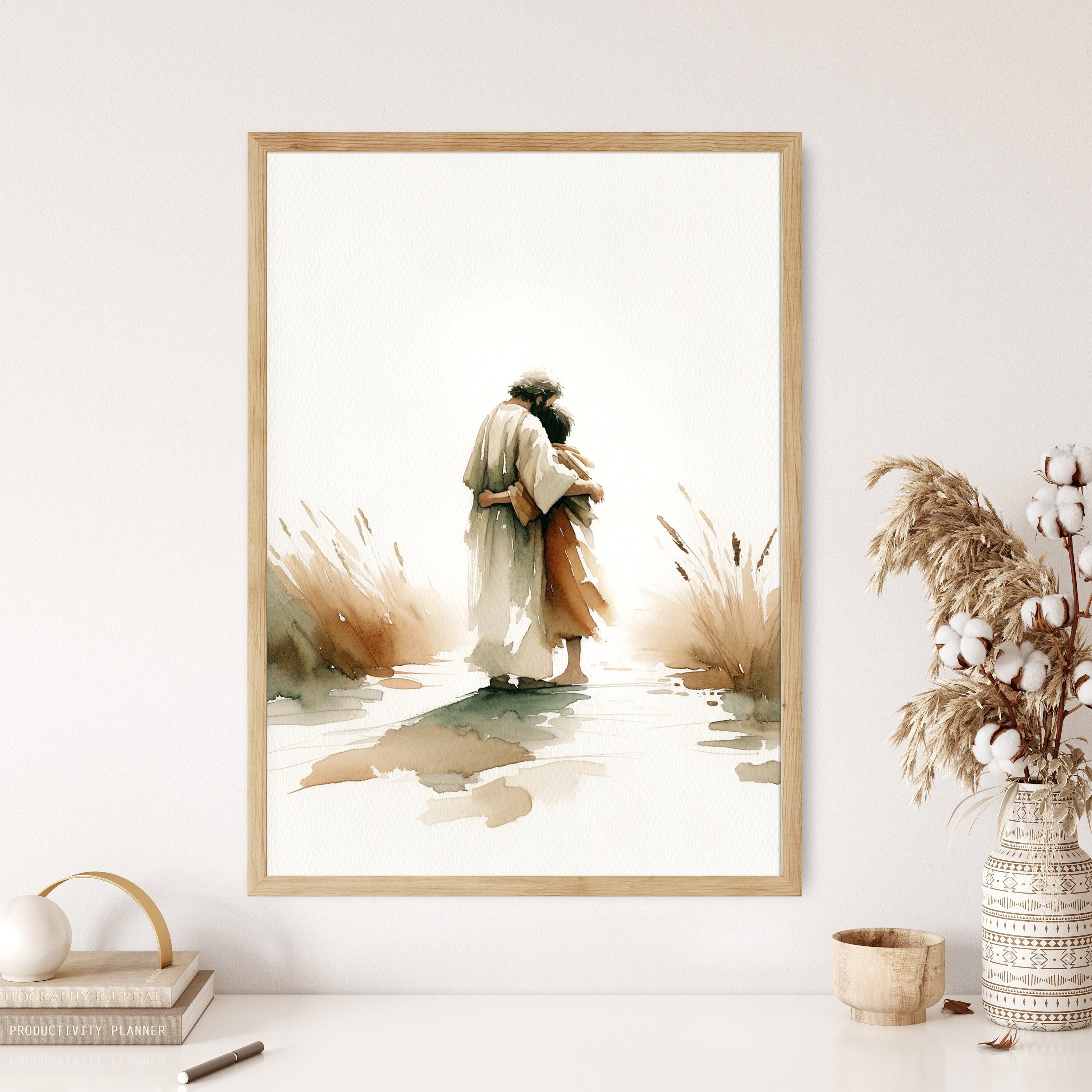 Parable of the Prodigal Son Canvas Wall Art Poster Holy Modern Bible Verse Art Gift Watercolor ...