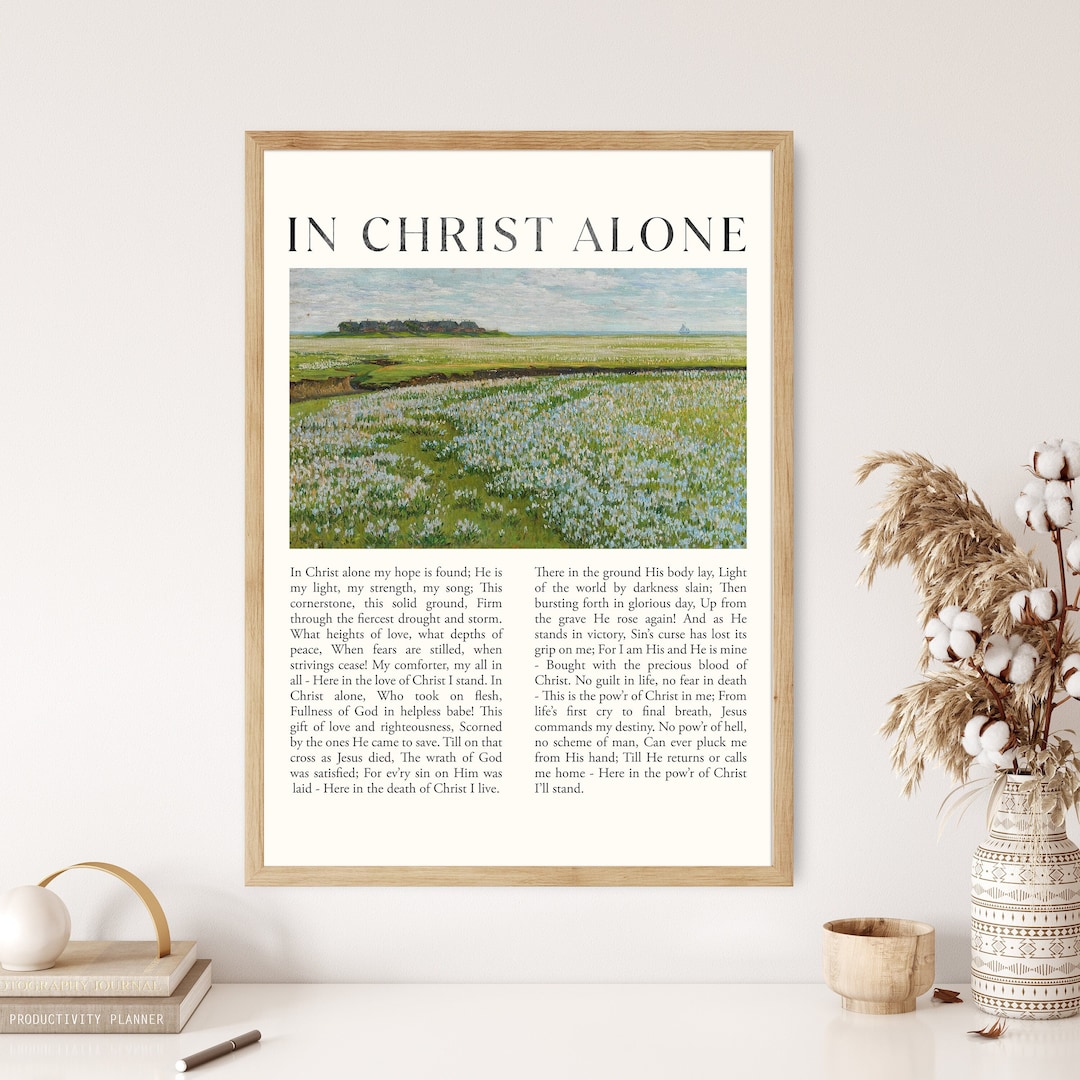 In Christ Alone Hymn Lyrics Print Canvas Poster Modern Farm Minimalist ...