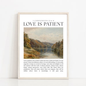 1 Corinthians 13:4-8 Love is Patient Love is Kind Canvas Wall Art ...