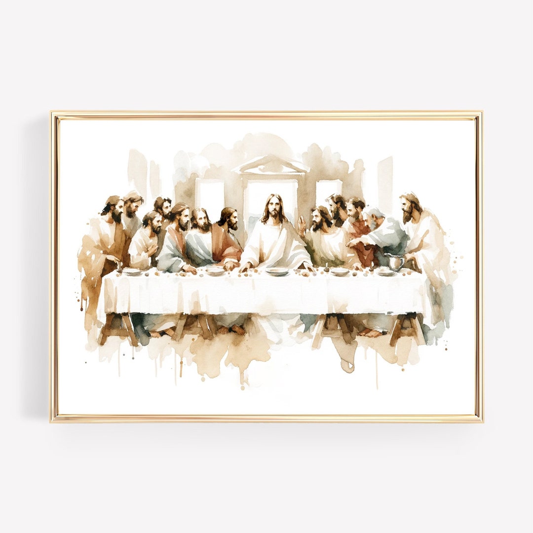 Jesus the Last Supper Canvas Wall Art Poster Holy Modern Bible Verse ...