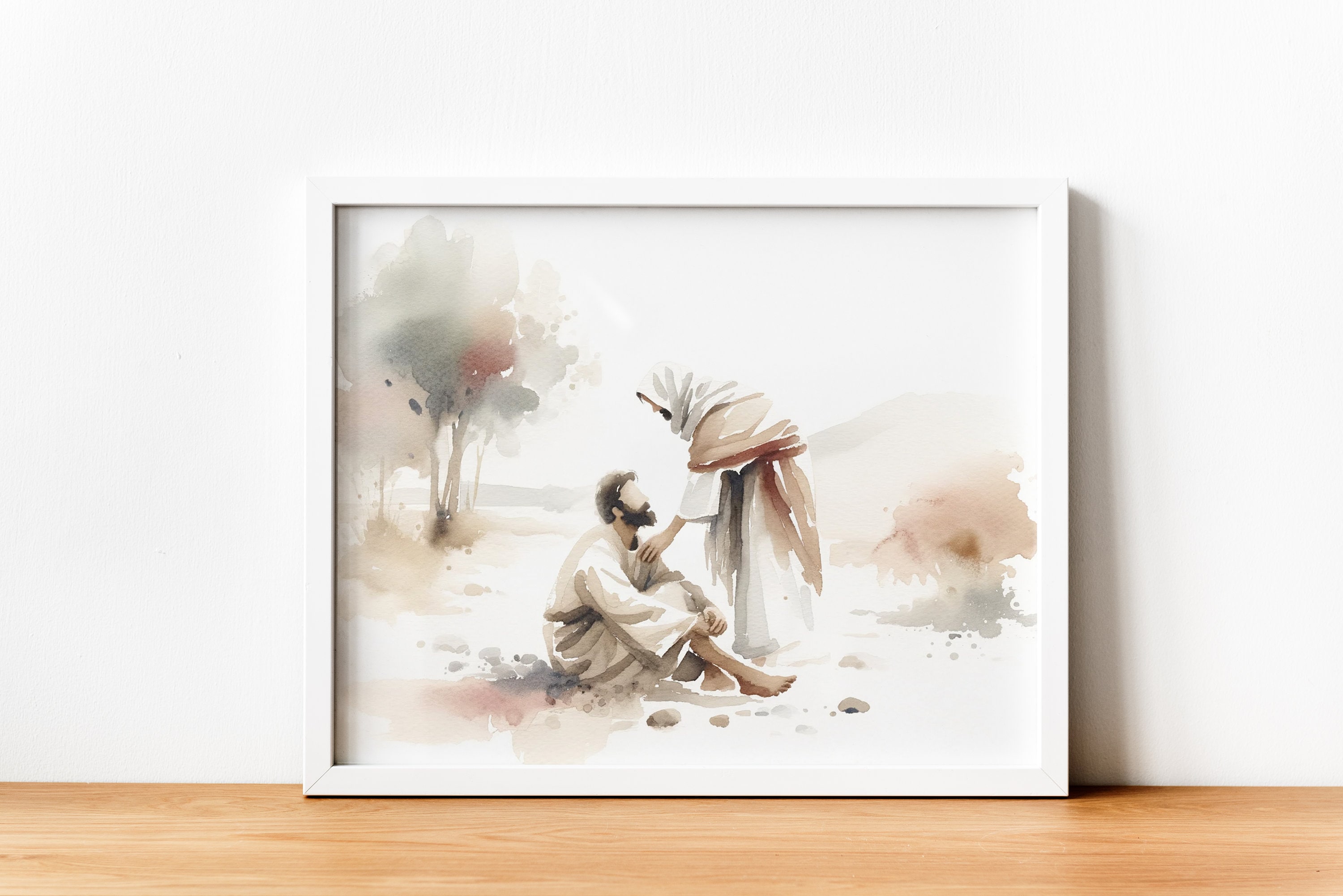 Parable of the Good Samaritan Canvas Wall Art Poster Holy Modern Bible Verse Art Gift Watercolor ...
