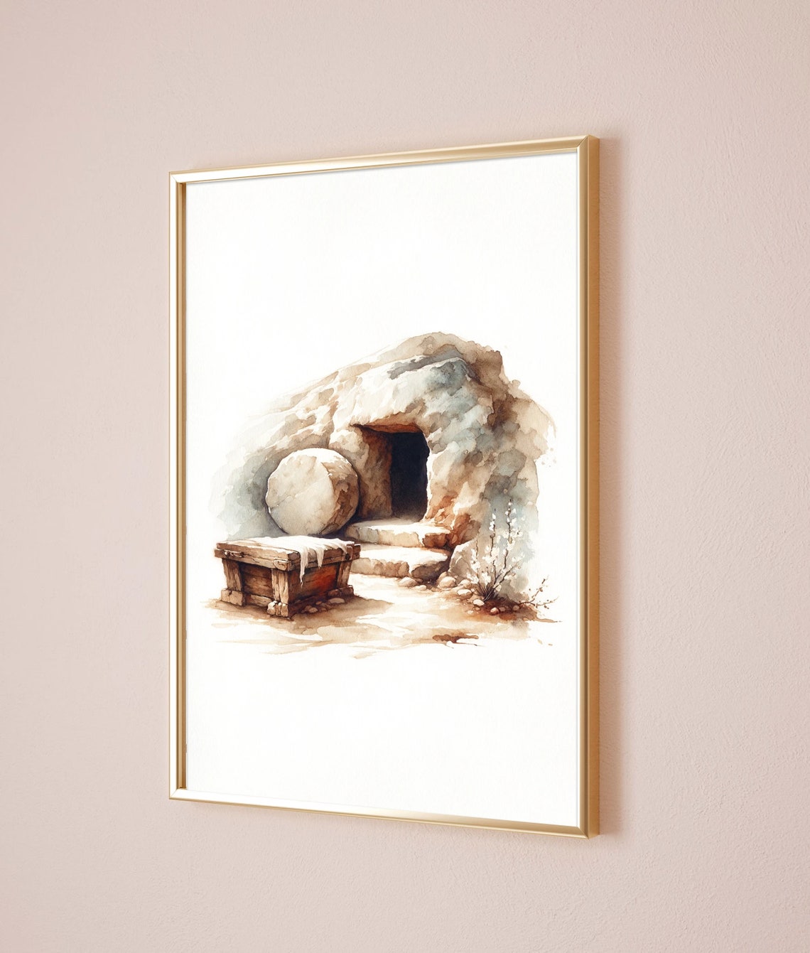 Easter Jesus Resurrection Poster Baptized Holy Bible He is Risen Print ...