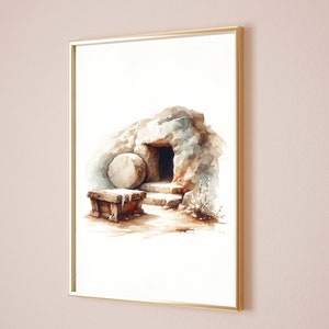 Easter Jesus Resurrection Poster Baptized Holy Bible He is Risen Print ...