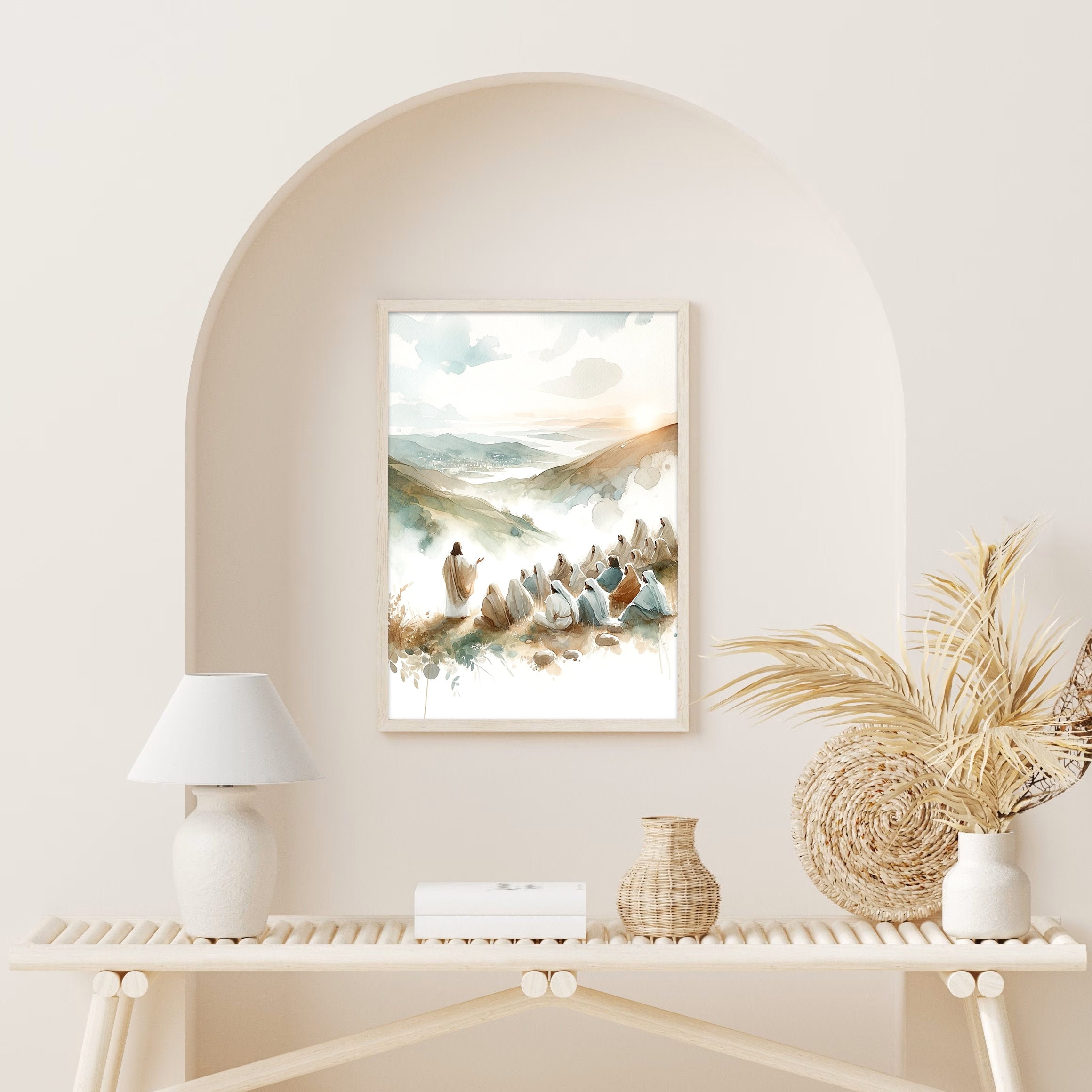 The Sermon on the Mount Canvas Wall Art Poster Holy Bible Art Birthday ...