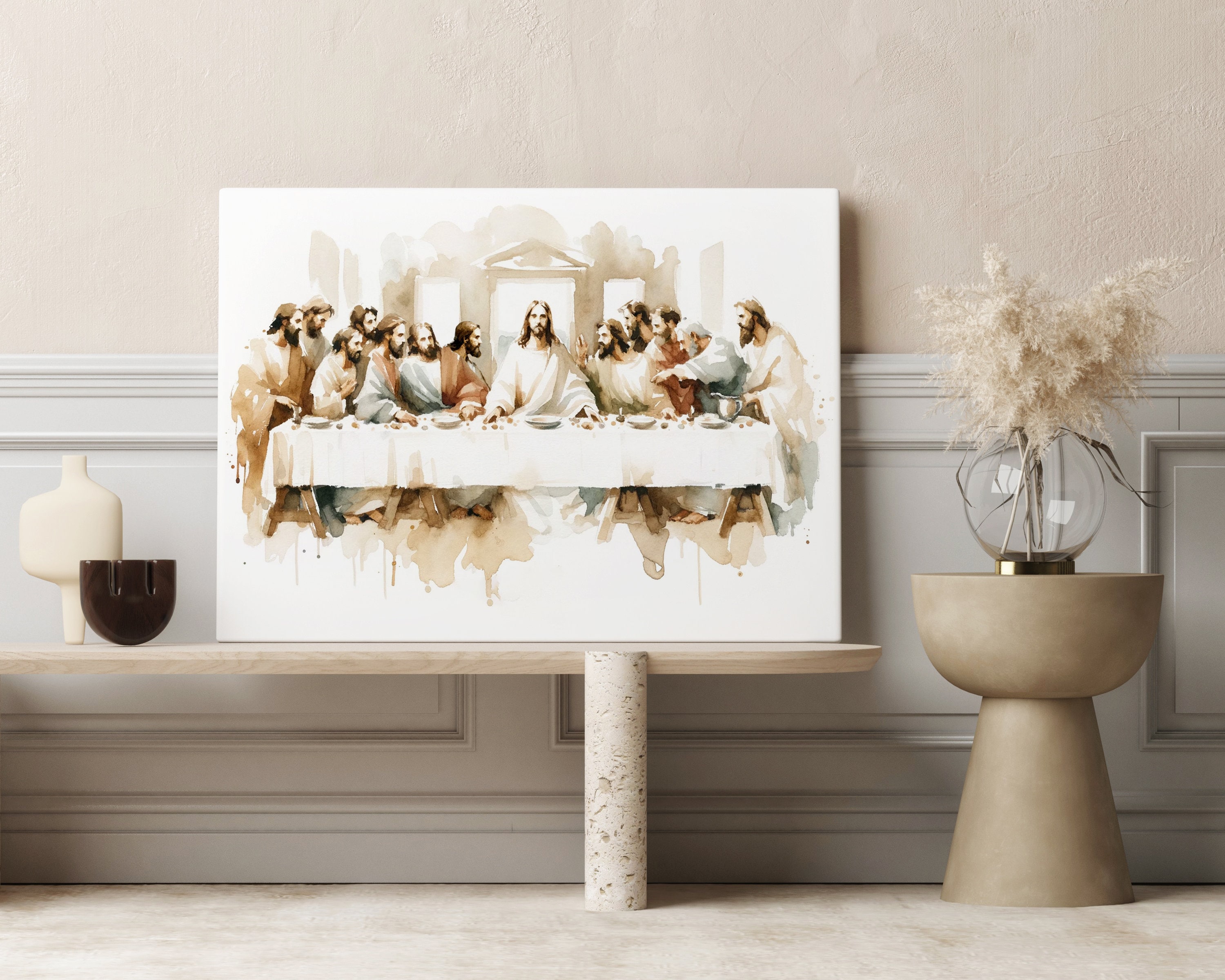 Jesus the Last Supper Canvas Wall Art Poster Holy Modern Bible Verse ...