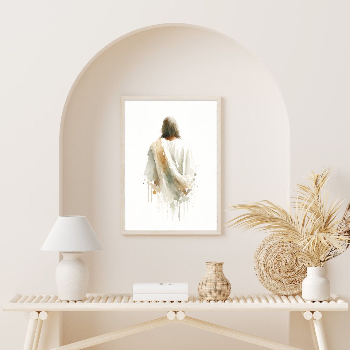 Jesus Christ Portrait Poster God Peace Bible Canvas Wall Art Boho ...
