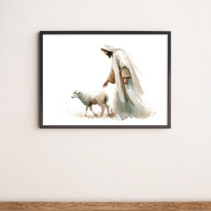 Parable of the Lost Sheep Canvas Wall Art Poster Jesus Leaves the 99 ...