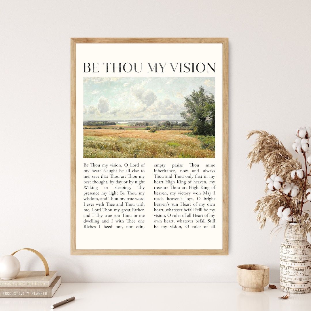 Be Thou My Vision Hymn Lyrics Print Canvas Poster Modern Minimalist ...