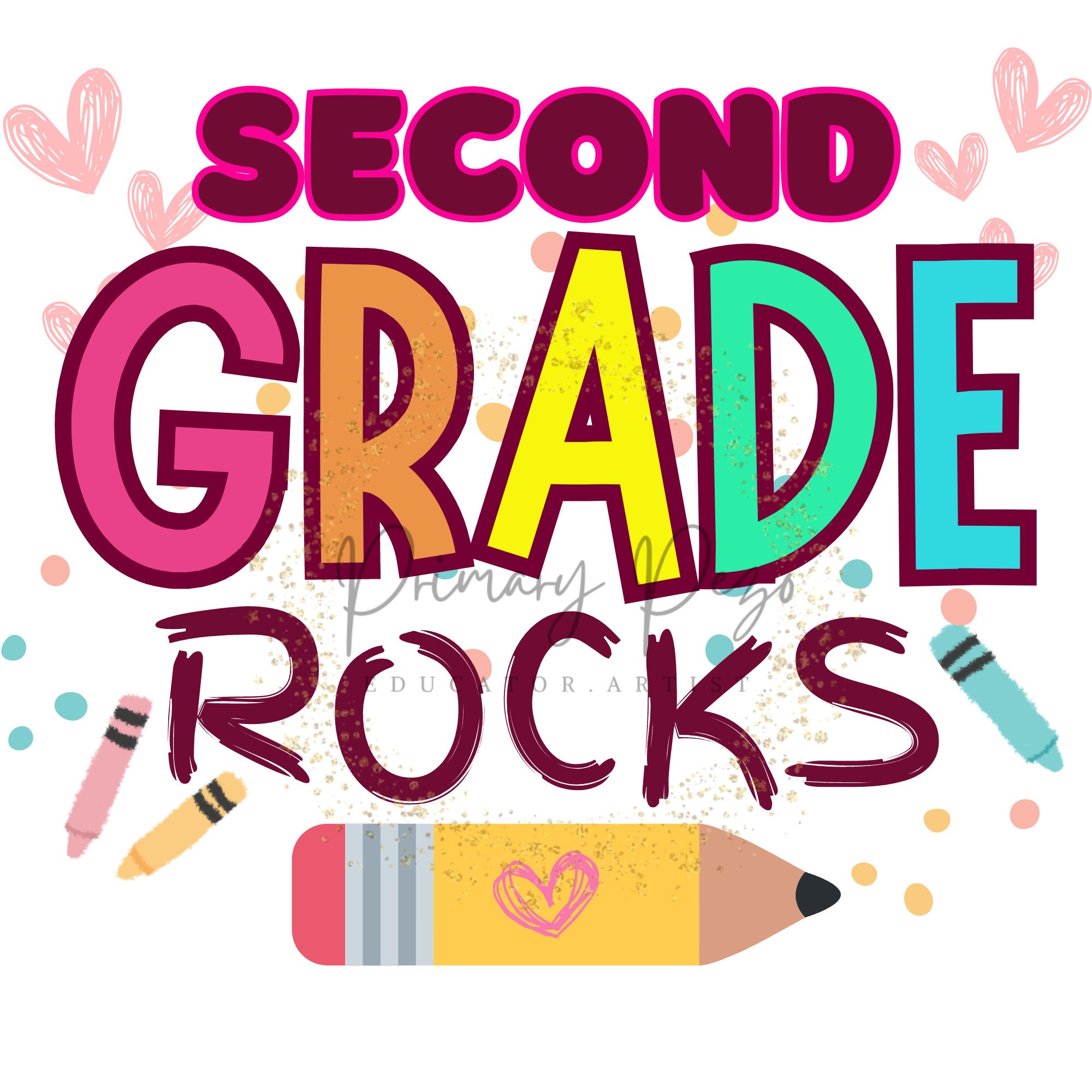 Cute Grade Level Rocks- Kinder to Sixth PNG Files-no Physical Item - Etsy