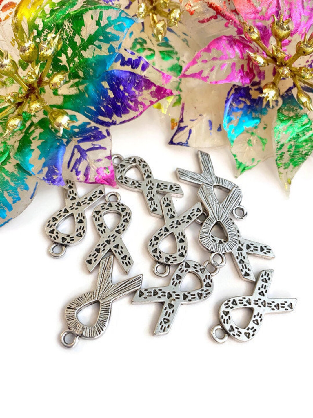 Awareness Ribbon Paw Print Fur Baby Jewelry Charms- Animal Rights Spay ...