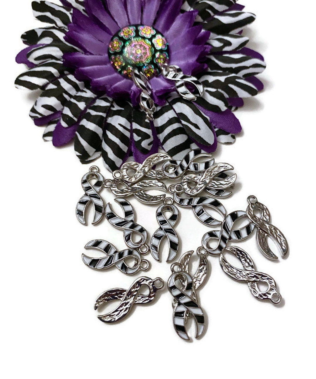 Zebra Pattern Awareness Ribbon - Rare Diseases, Carcinoid ...