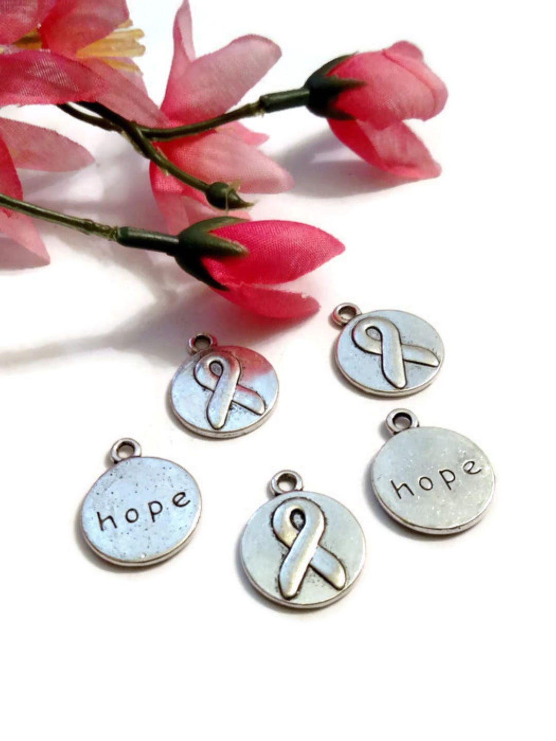 Awareness Ribbon Double-sided Hope Pendant Charms - Cancer Jewelry ...