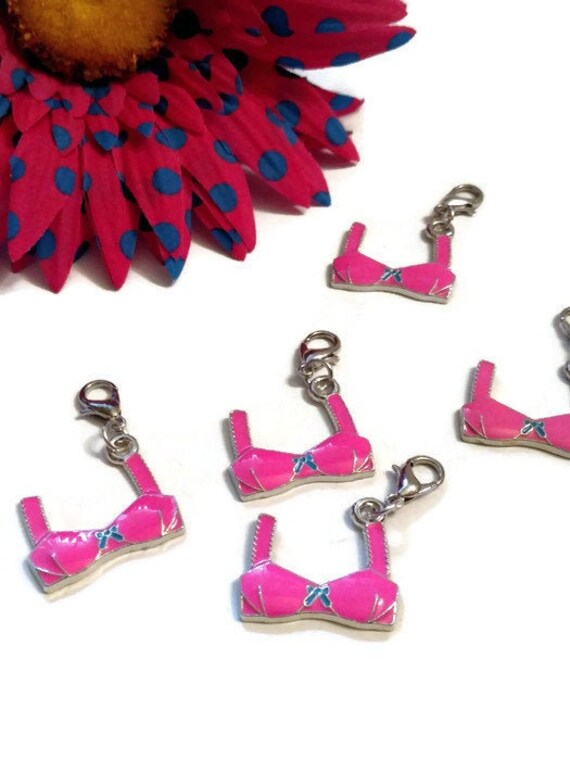 Pink Save the Tatas Bra Bikini Top Enamel Awareness Pendant - Etsy