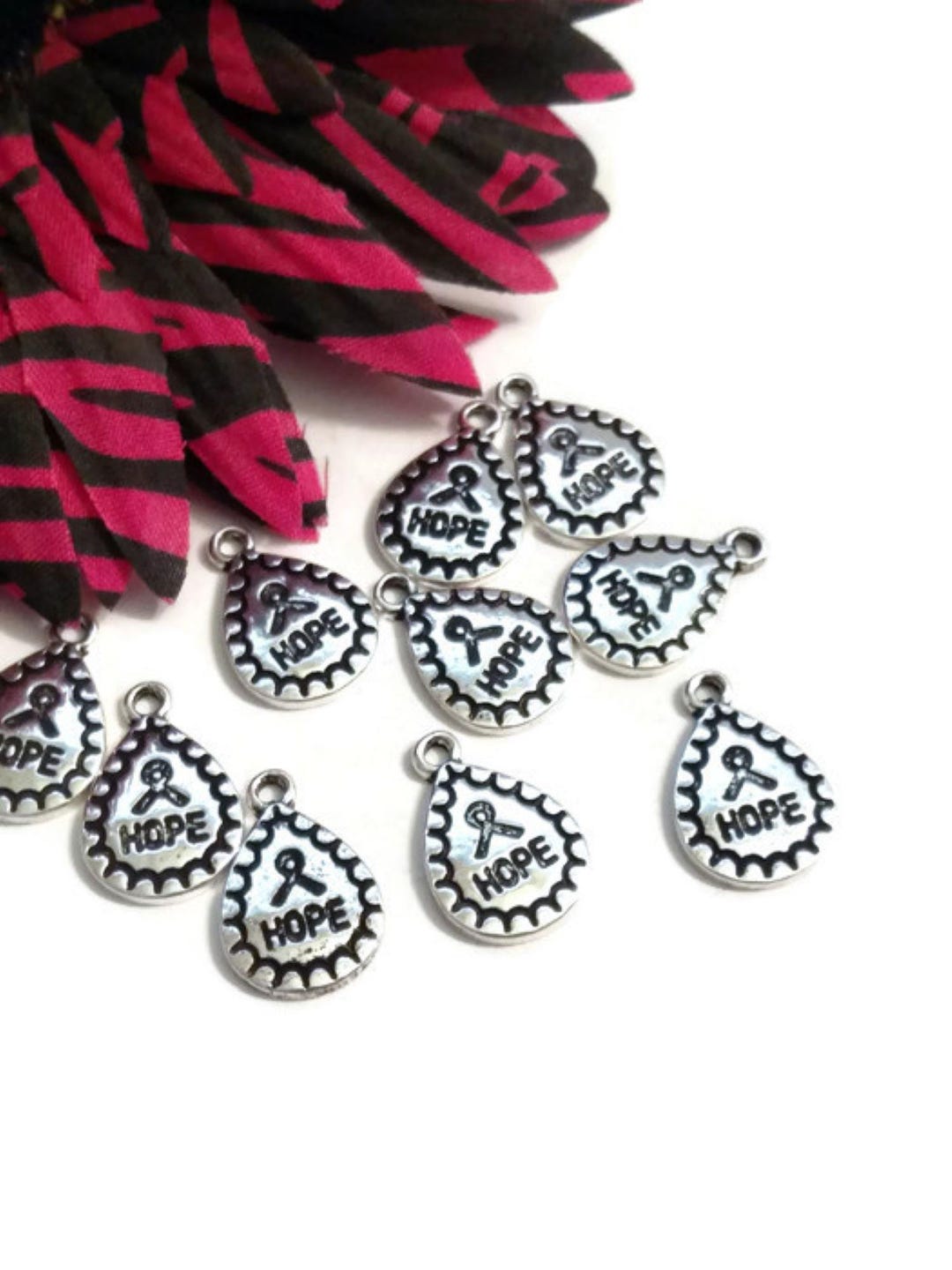 Teardrop Awareness Hope Ribbon Pendant Charms - Disease Hope Support ...