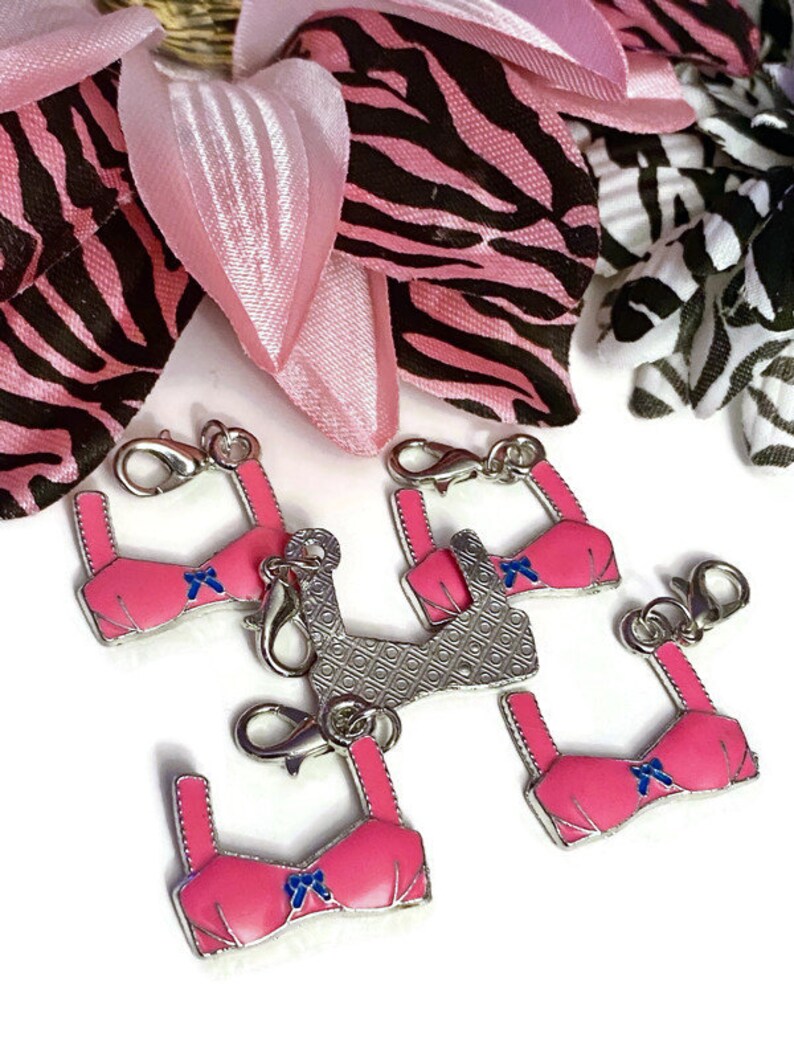 Pink Save the Tatas Bra Bikini Top Enamel Awareness Pendant - Etsy