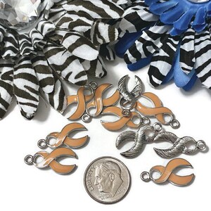 Dark Peach Awareness Ribbon Pendant Charms - Endometrial Uterine ...