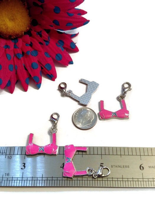 Pink Save the Tatas Bra Bikini Top Enamel Awareness Pendant - Etsy