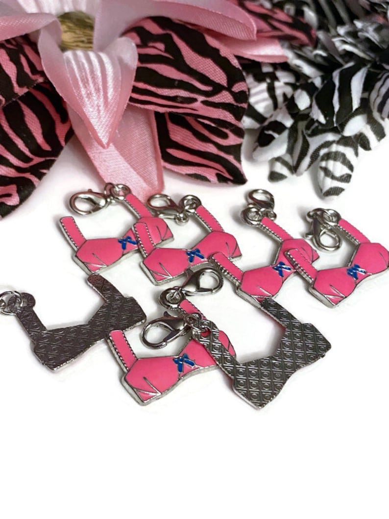 Pink Save the Tatas Bra Bikini Top Enamel Awareness Pendant - Etsy