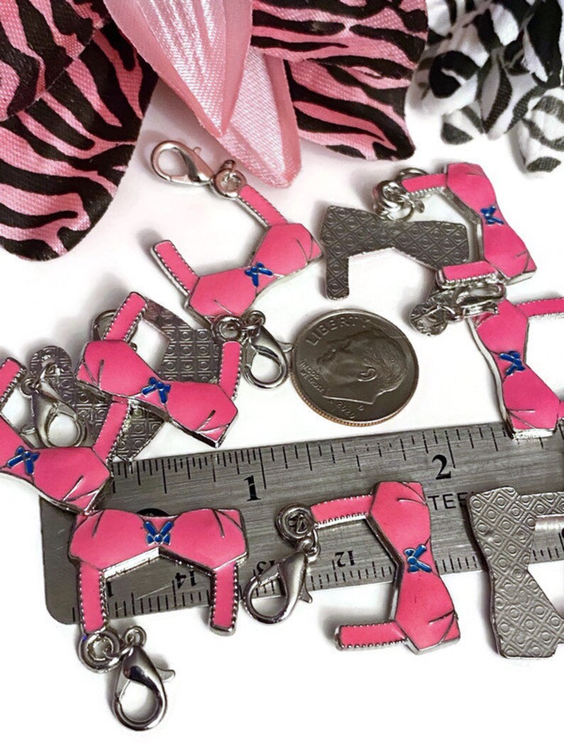 Pink Save the Tatas Bra Bikini Top Enamel Awareness Pendant - Etsy