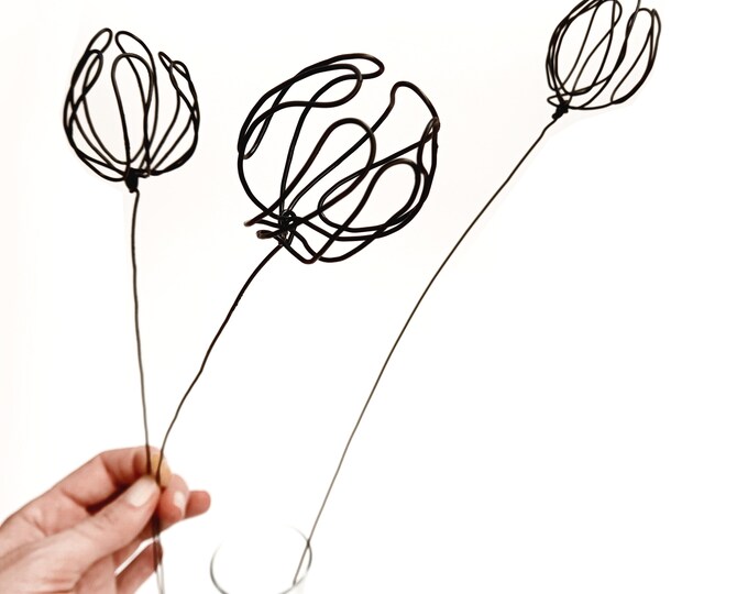 Lovely Wire Flowers Art Objects Wire Art Home Decor - Etsy