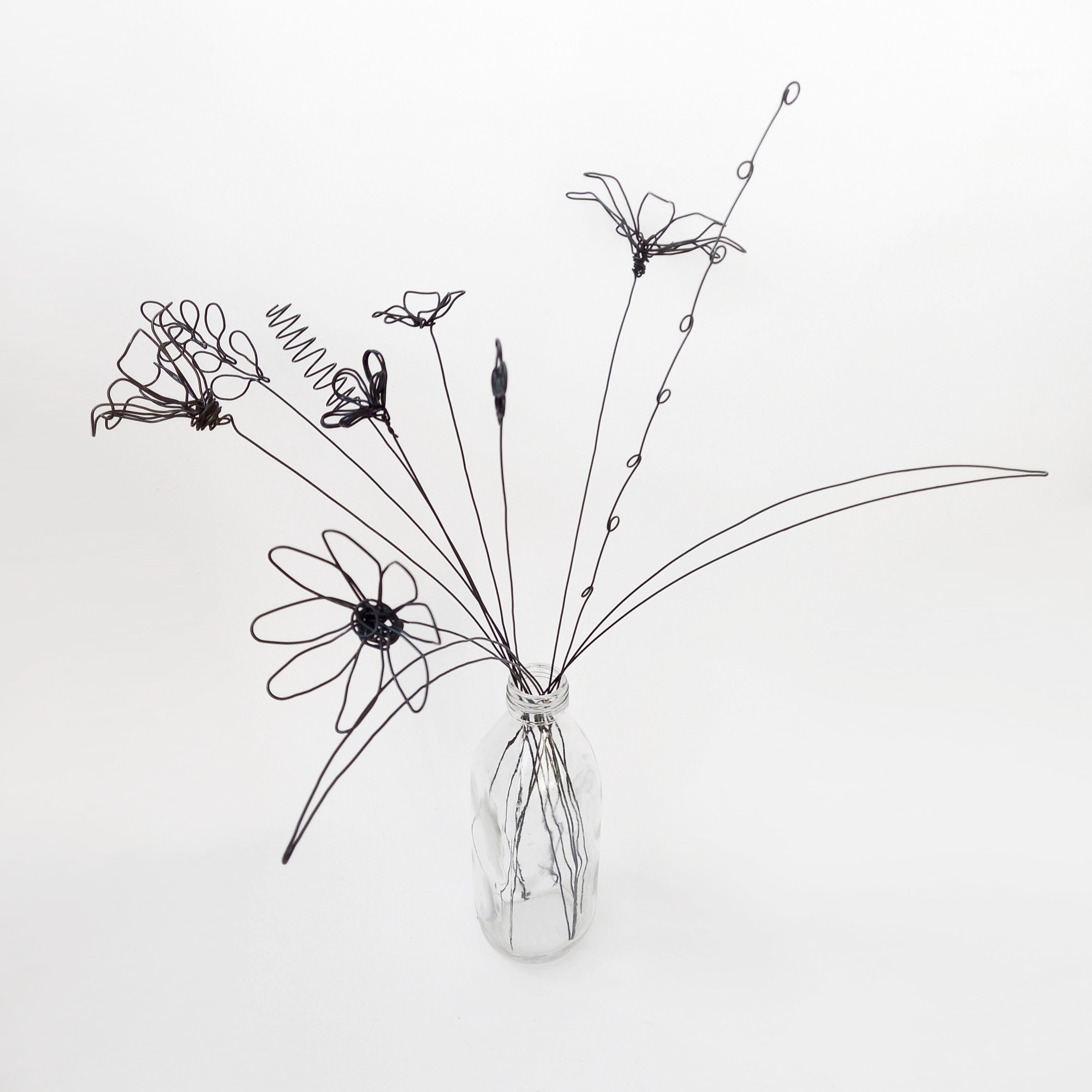 Bouquet Wire art flowers Lovely home décor Living room | Etsy